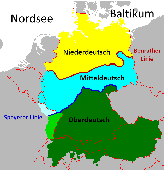 Räumliche Gliederung des Deutschen | [MHD]-lernen